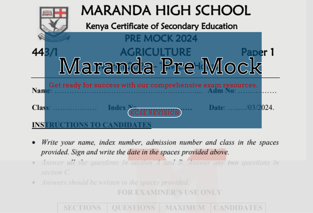 2024 Maranda Pre-Mock – Mwalimu Resources